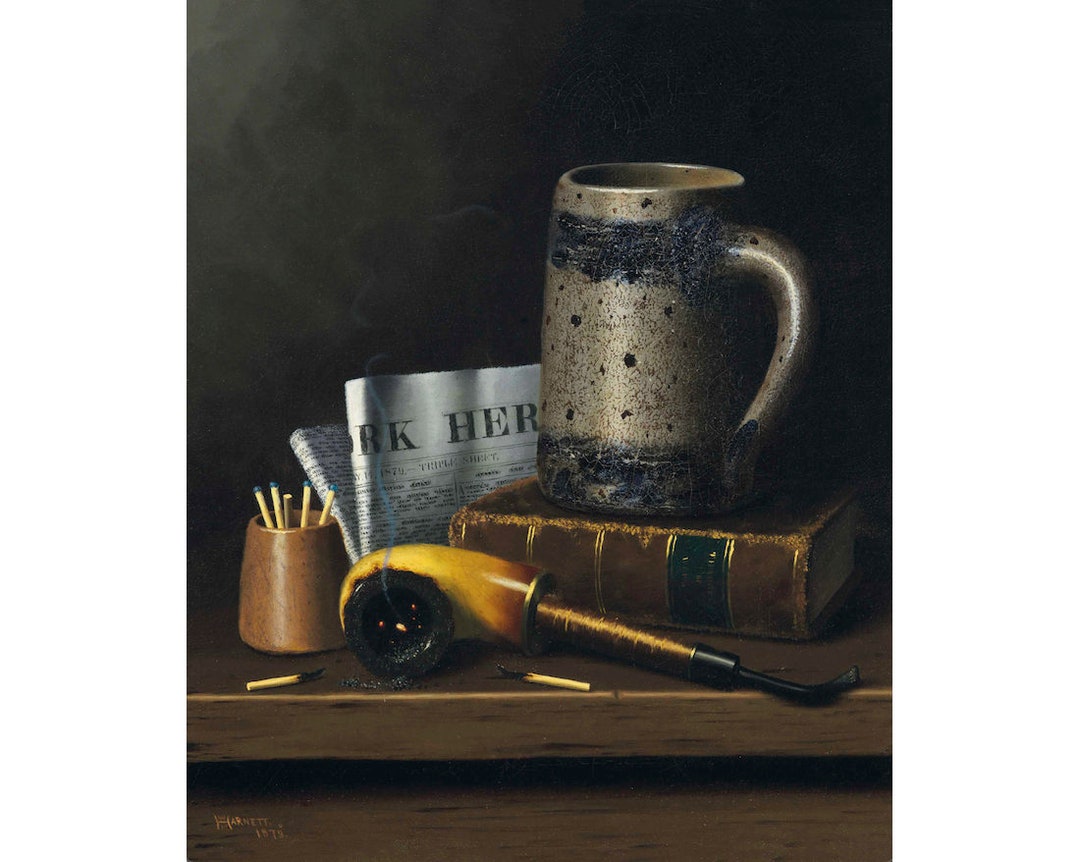 Still Life With Newspaper, Beer Stein and Pipe | William Michael ...