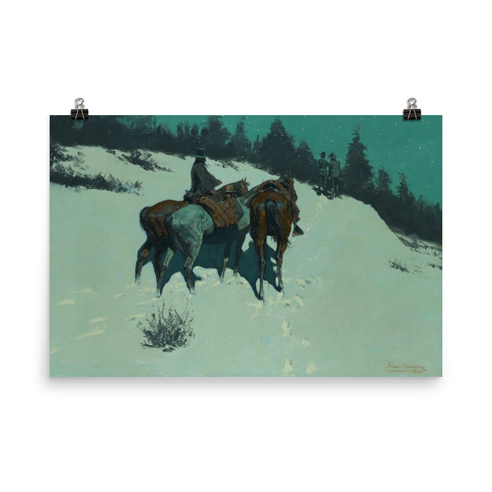 A Reconnaissance | Frederic Remington | 1902 Wild West Painting Poster ...