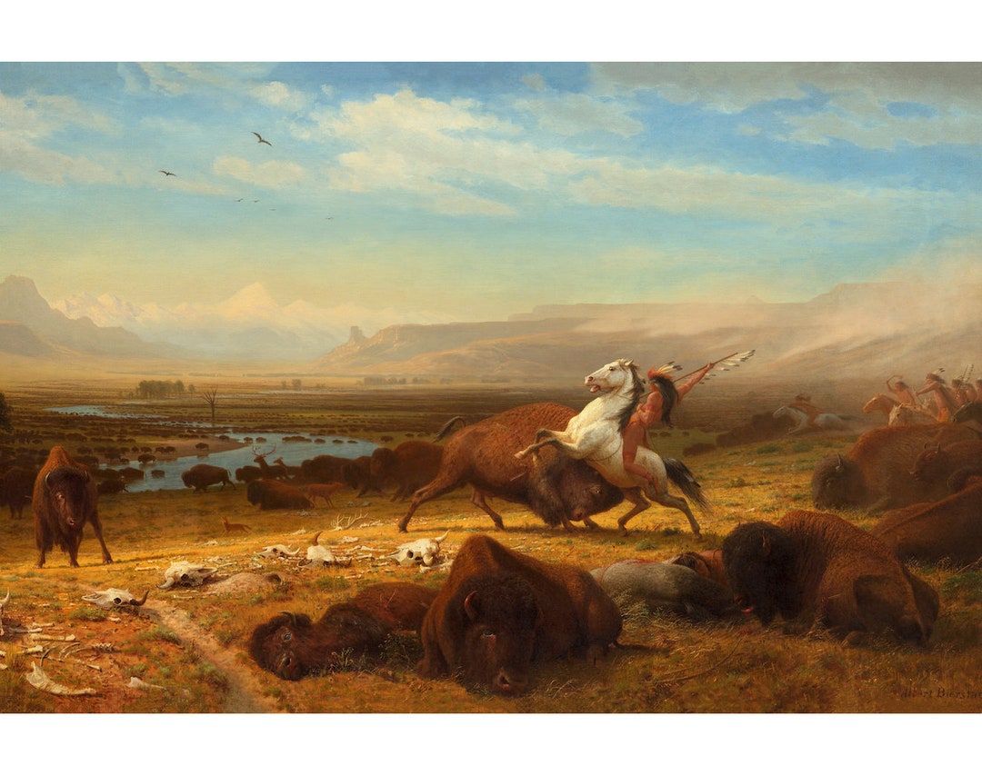 The Last of the Buffalo | Albert Bierstadt | 1888 Wild West Buffalo ...