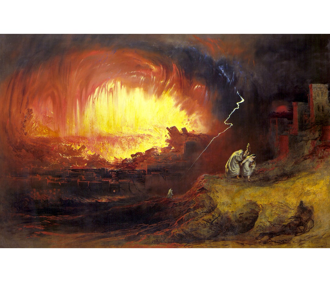 The Destruction of Sodom and Gomorrah | John Martin | Biblical Poster ...