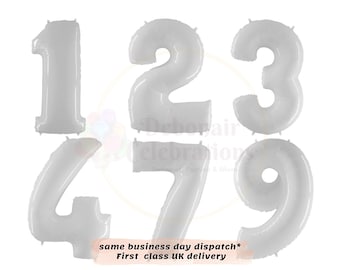 White Number Balloons - Etsy