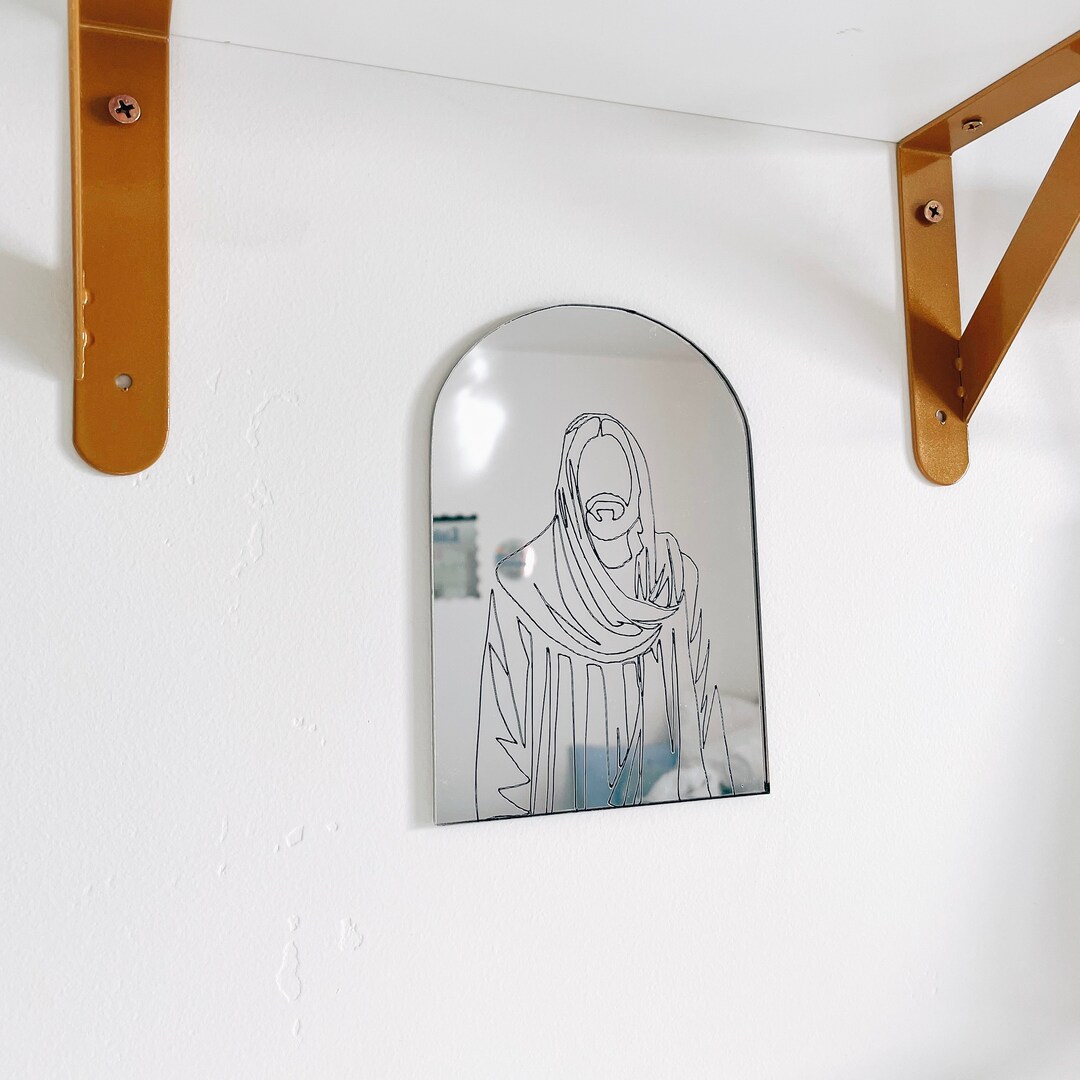 Appearance of Christ Wall Mirror, Frameless Arch Top Mirrors, Jesus ...