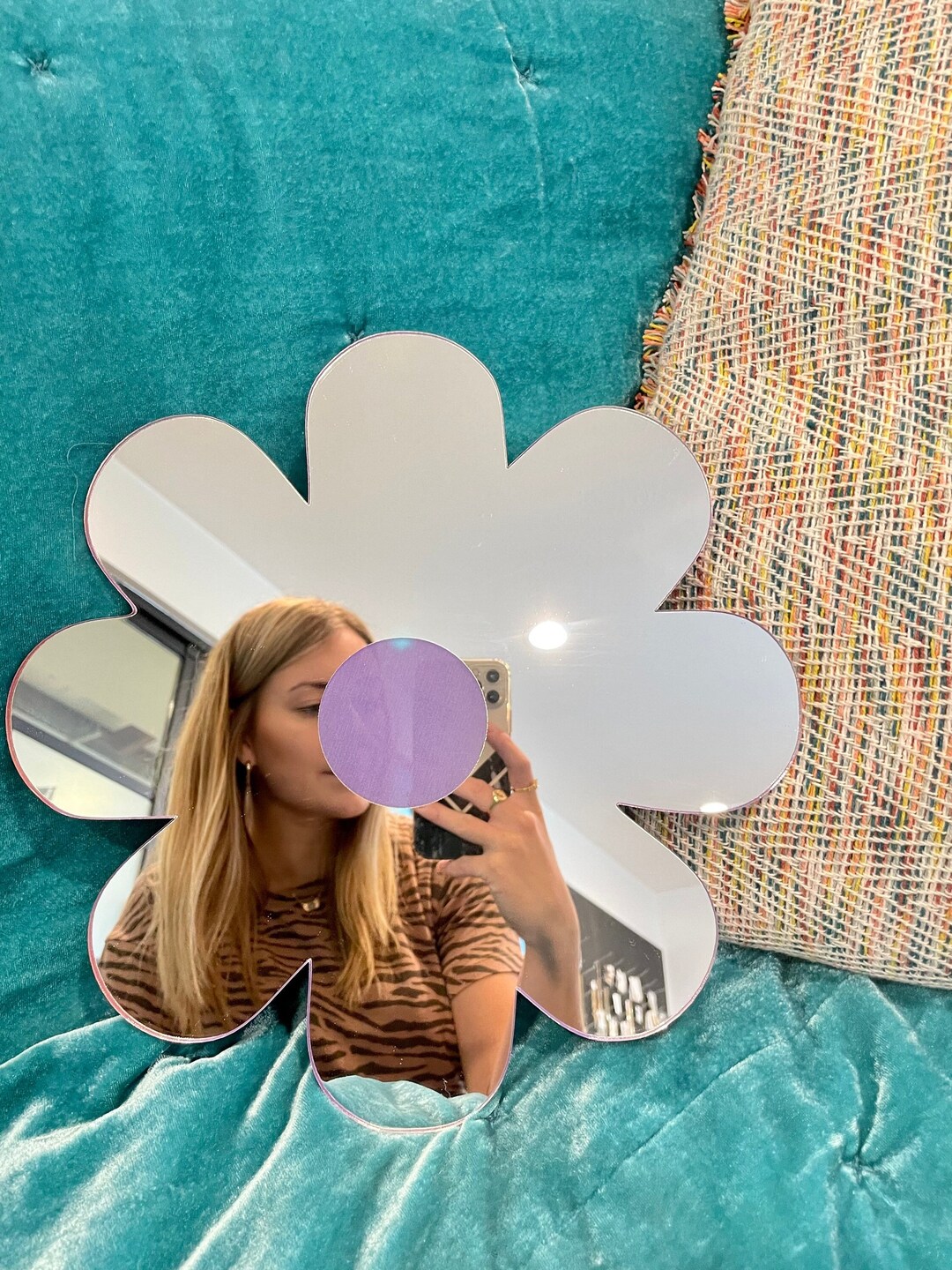 Flower Shaped Mirror Groovy Floral Fun Mirror, Flower Daisy Wall ...