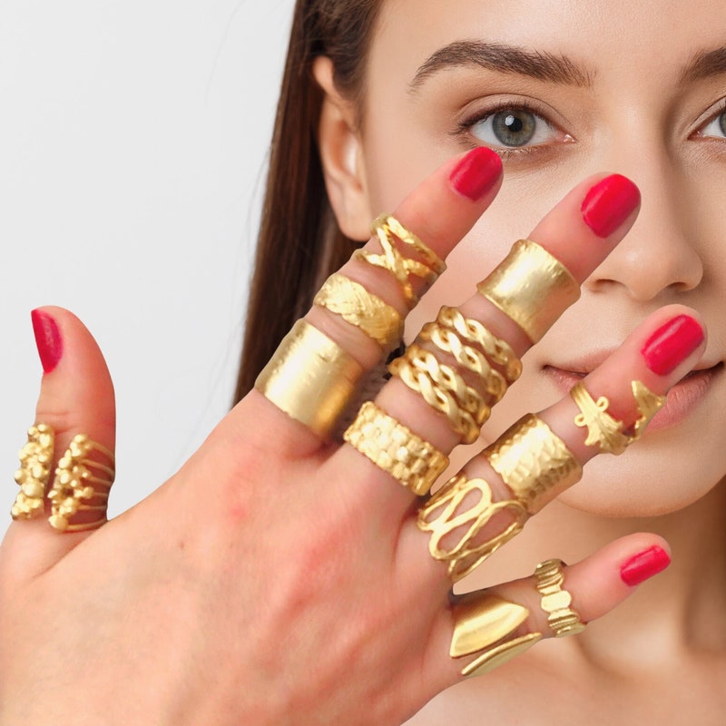 Gold Ring Set - Etsy