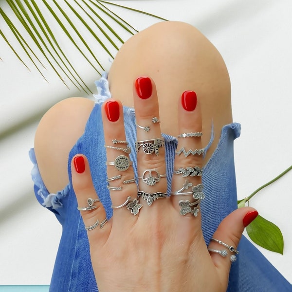 Silver Ring Set - Etsy