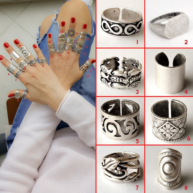 Adjustable Silver Stacking Knuckle Ring Chunky Long Tube Ring - Etsy