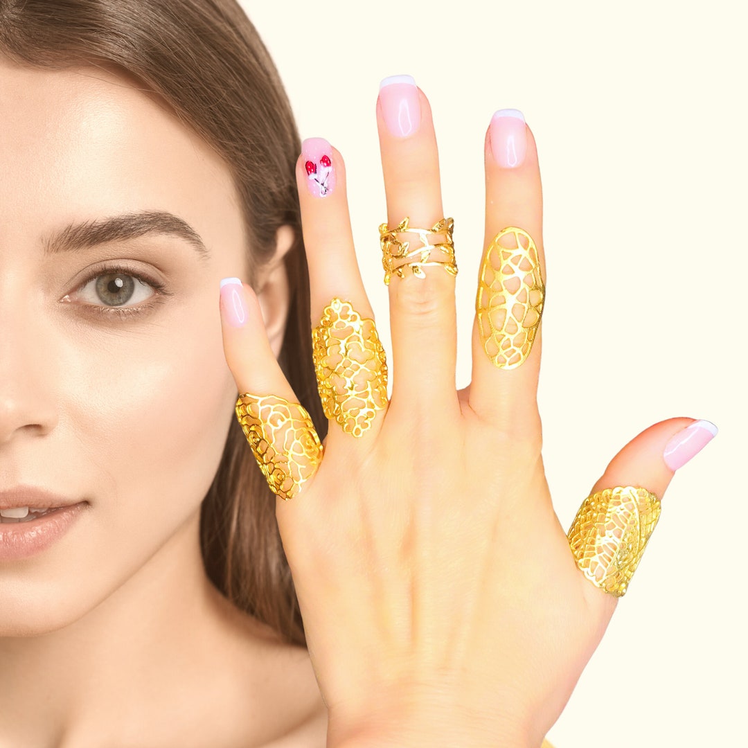 Large Gold Ring Gold Long Ring Oval Wide Leaf Adjustable Gold - Etsy