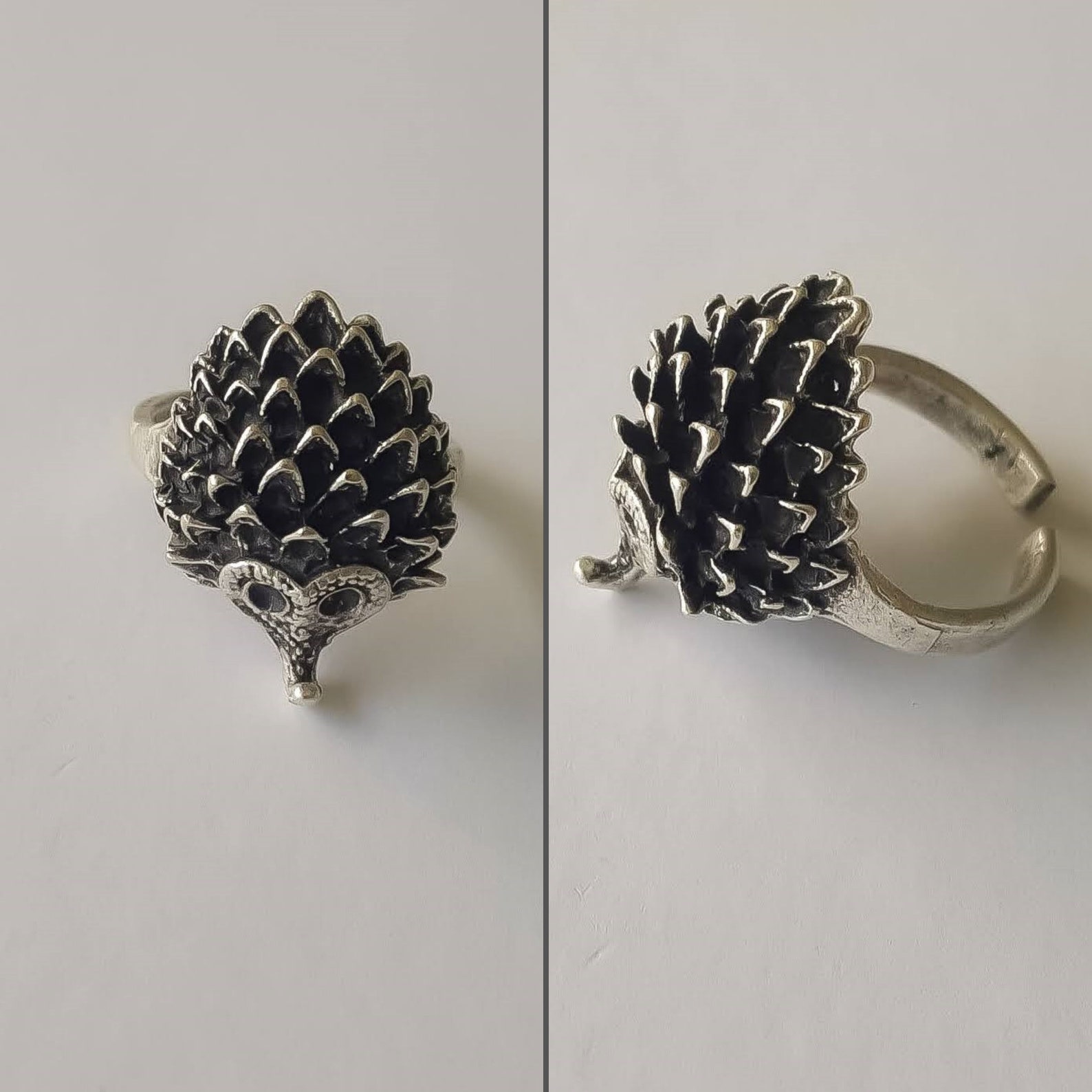 Hedgehog Ring Sterling Silver Hedgehog Love Silver Hedgehog - Etsy