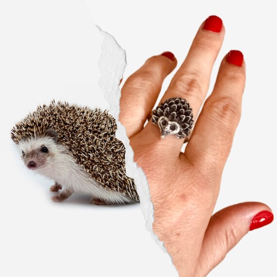 Hedgehog Ring Sterling Silver Hedgehog Love Silver Hedgehog | Etsy