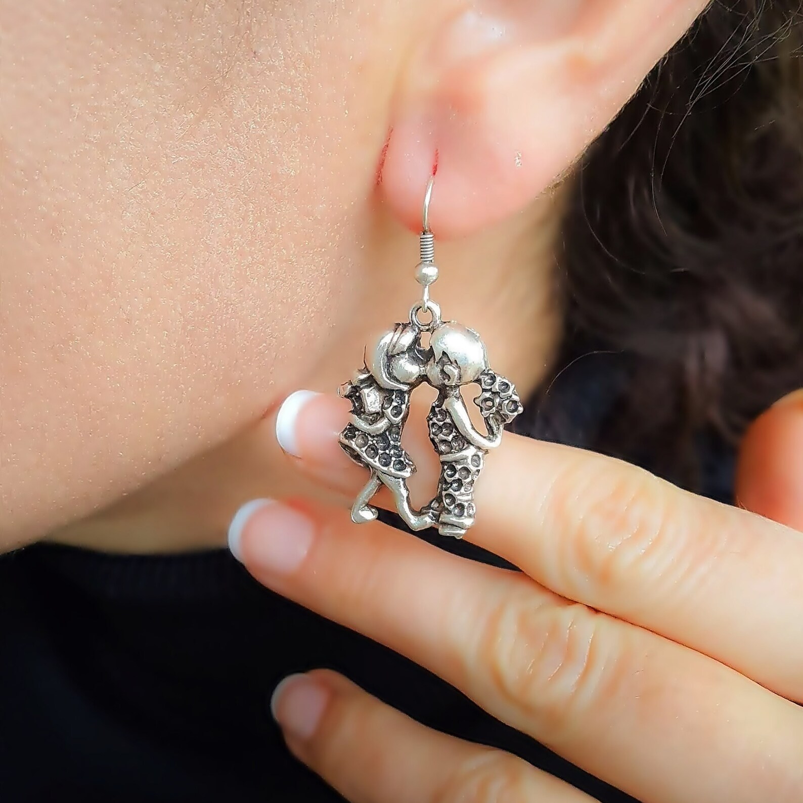 Sterling Silver First Kiss Earrings Cute Jewelry Gift for Her - Etsy