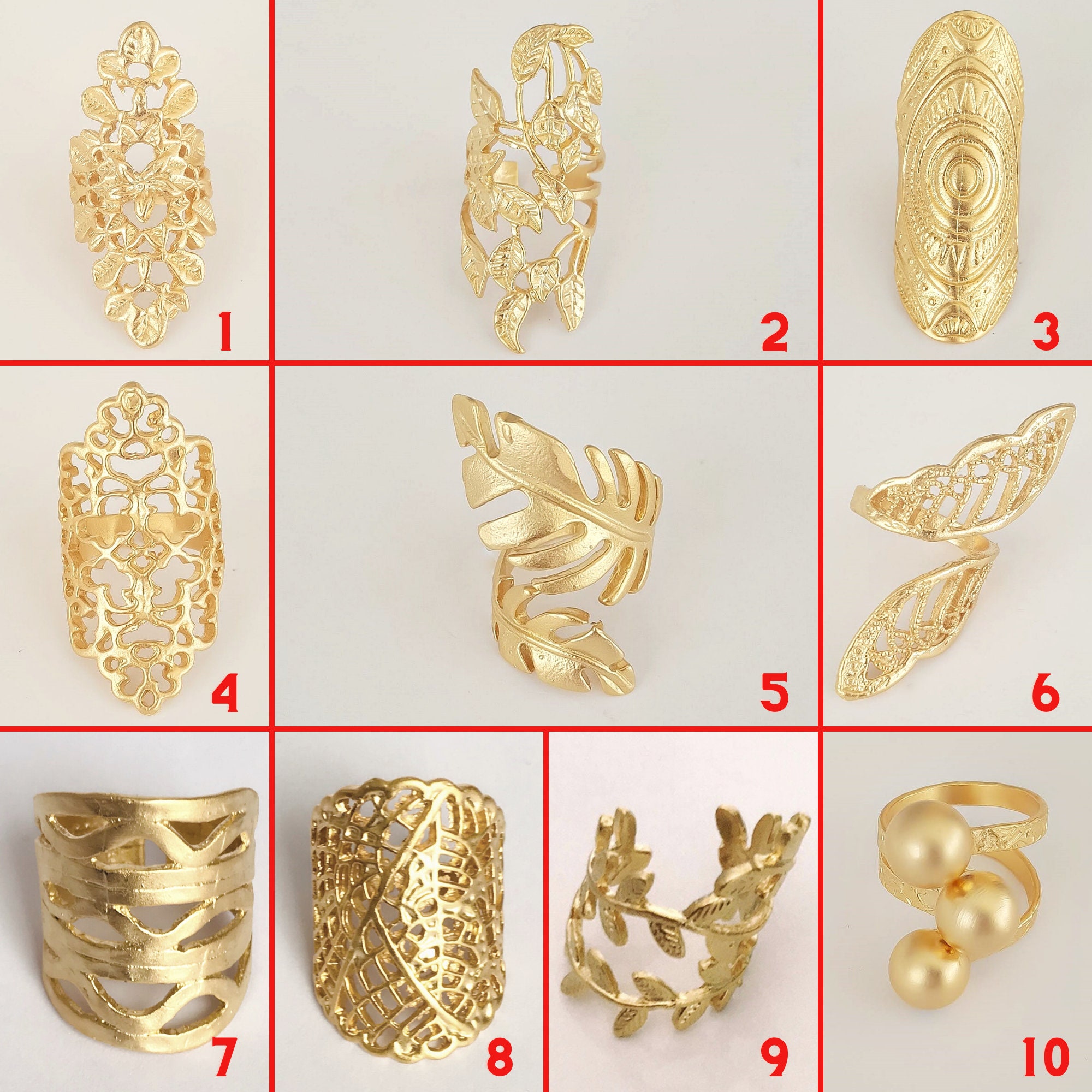 Large Gold Ring Gold Long Ring Oval Wide Leaf Adjustable Gold | Etsy