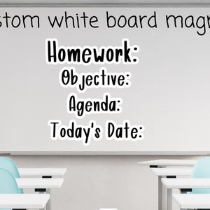 Custom White Board Magnets Set of 4 Magnets Teacher - Etsy