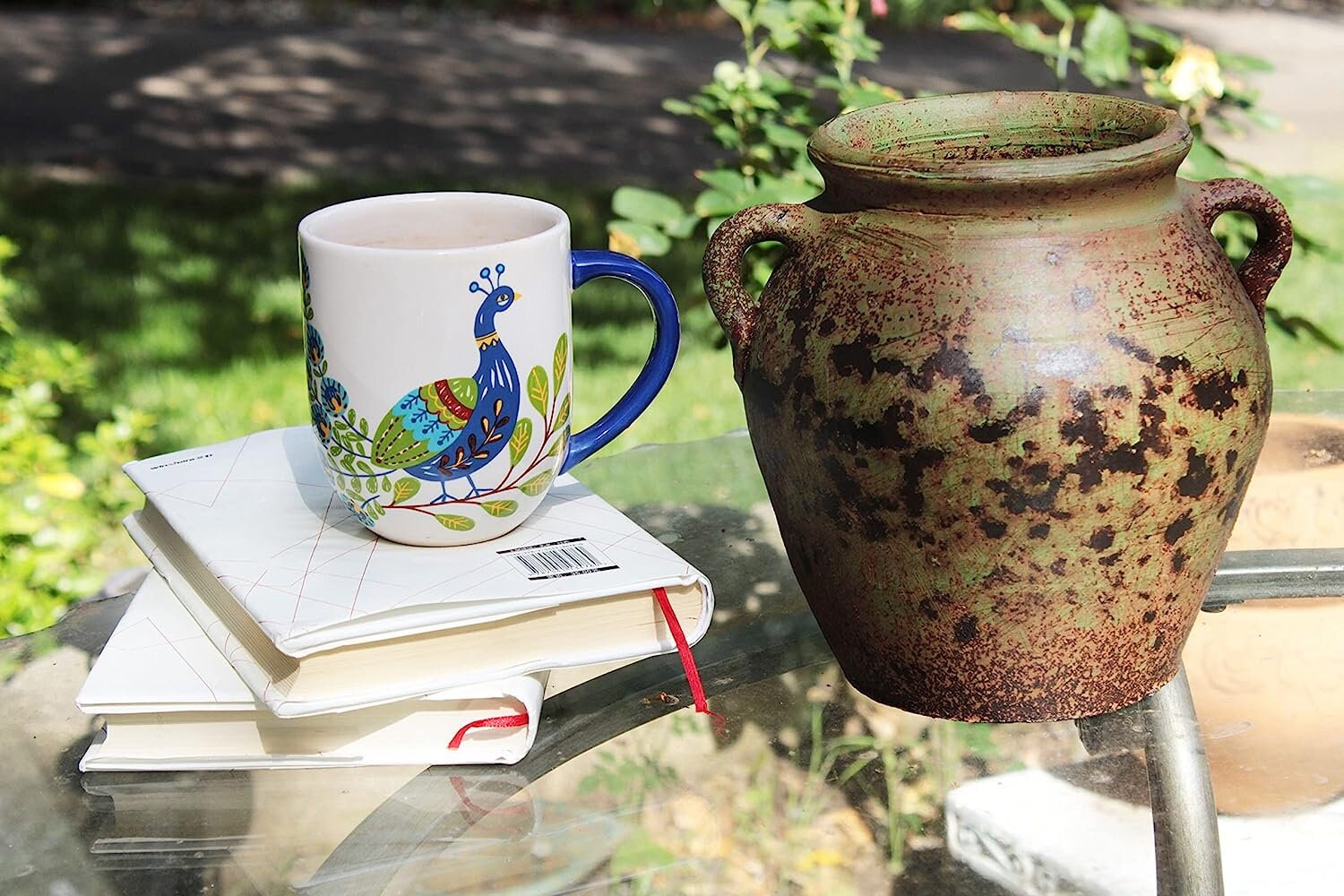 Hand-painted Fat Belly Green Earthen Ware Terra-cotta Vessel/planter ...