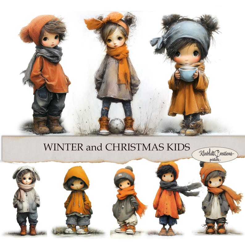 Winter and Christmas: KIDS, Printable Ephemera, Embellishments ...