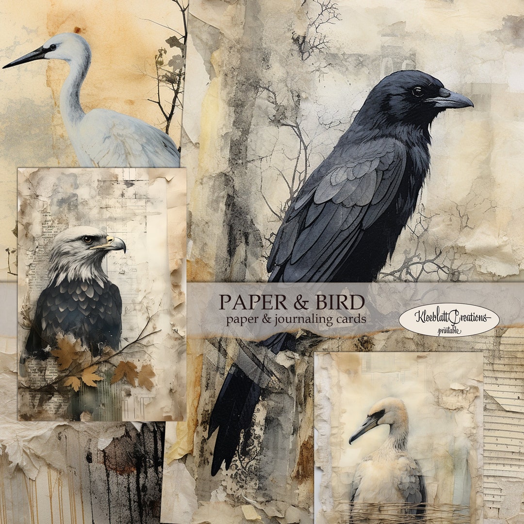 PAPER & BIRD Junk Journal Digital Paper, Printable Ephemera ...
