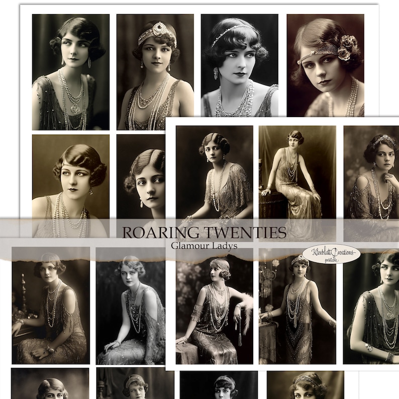 ROARING TWENTIES Glamour Ladys Printable Journaling Cards - Etsy