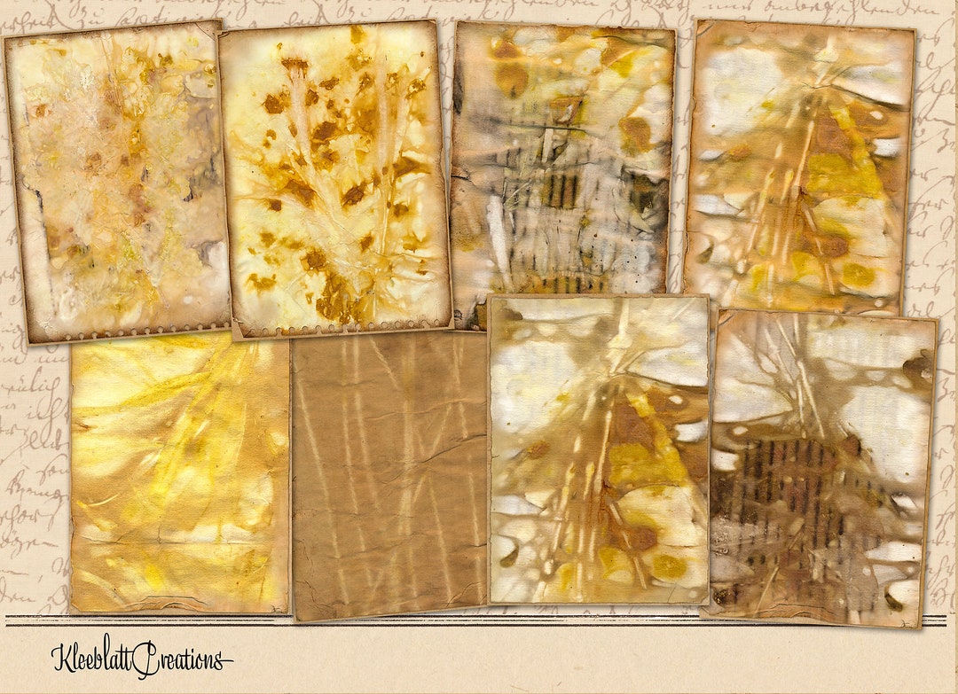ATC Flowers Eco Print, printable Collage Sheet, Digital Ephemera ...