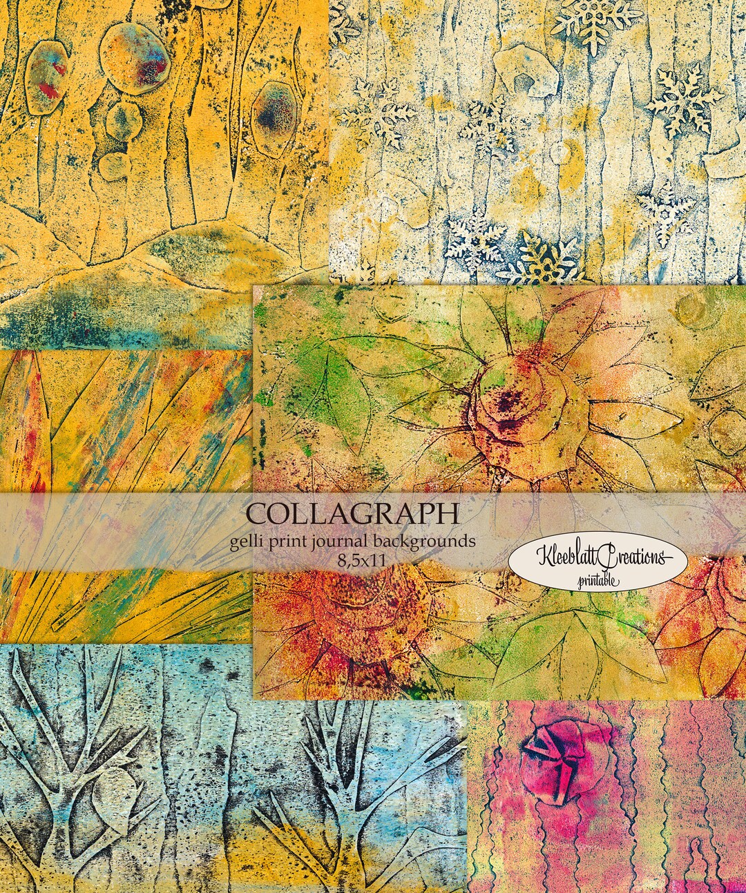 Collagraph, Basic Journal Pages, Gelli Print Background Pages, Collage ...