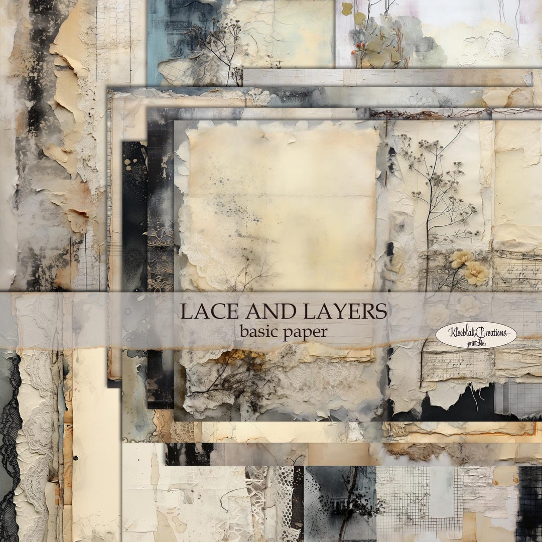 LACE and LAYERS Basic Pages to Download, Digital Paper, Junk Journal ...