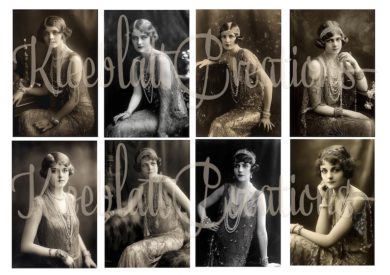 ROARING TWENTIES Glamour Ladys Printable Journaling Cards - Etsy