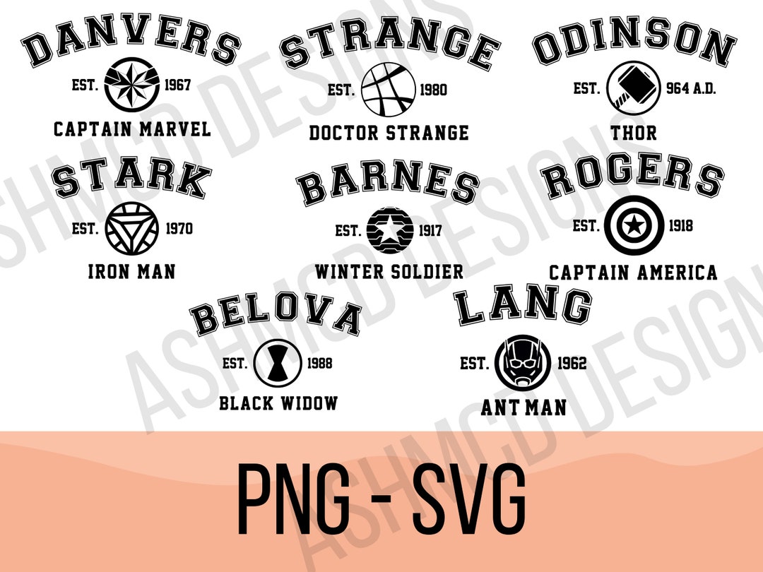 Marvel MCU Varsity SVG, PNG - Digital Download - Etsy