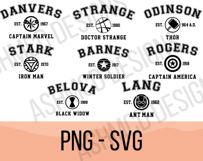 Marvel MCU Varsity SVG, PNG Digital Download - Etsy