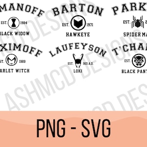 Marvel MCU Varsity SVG, PNG - Digital Download - Etsy