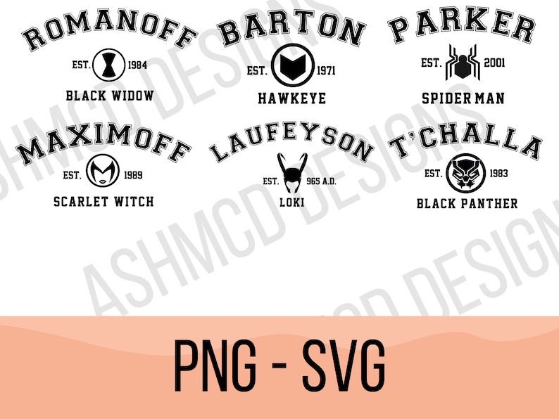 Marvel MCU Varsity SVG, PNG - Digital Download - Etsy