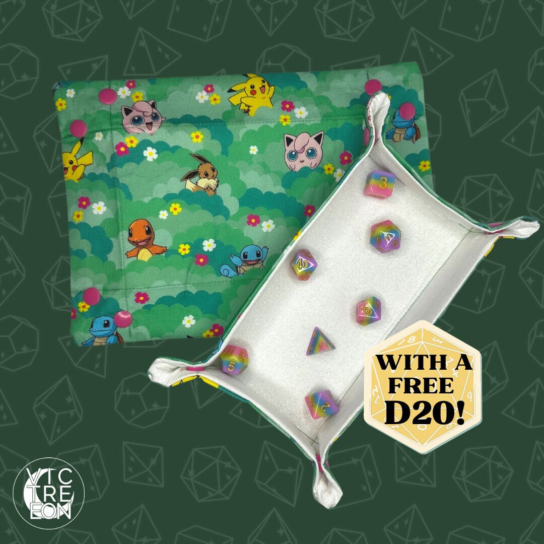 Folding Dice Tray Pokemon & Flowers - Etsy