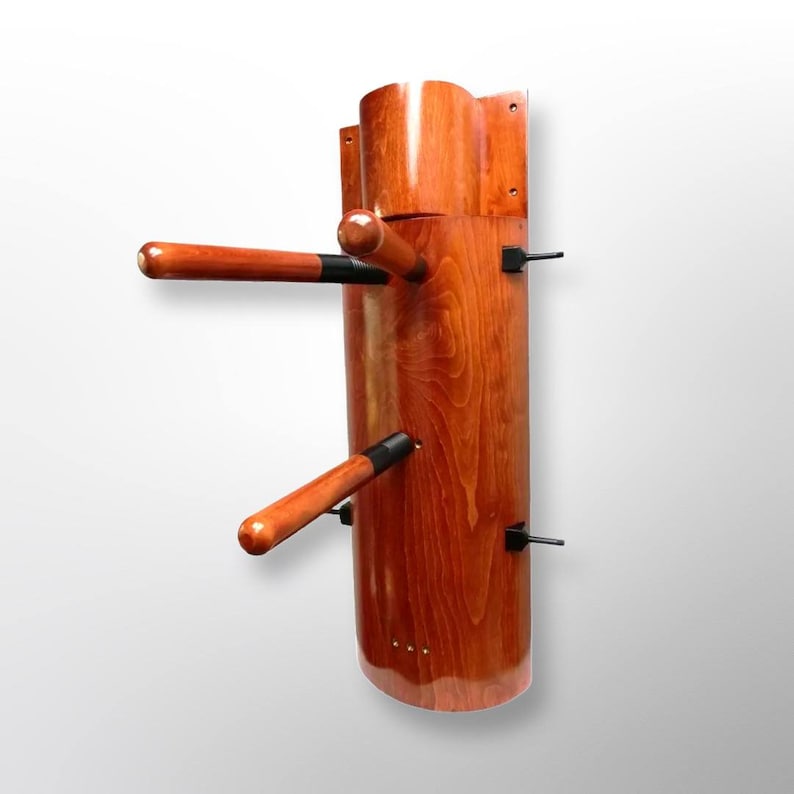 Wall Mounted Wing Chun Dummy and 3 Spring Arms | Wing Tsun Wooden Dummy ...
