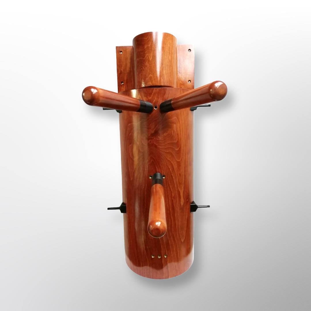 Wall Mounted Wing Chun Dummy and 3 Spring Arms Wing Tsun Wooden Dummy ...