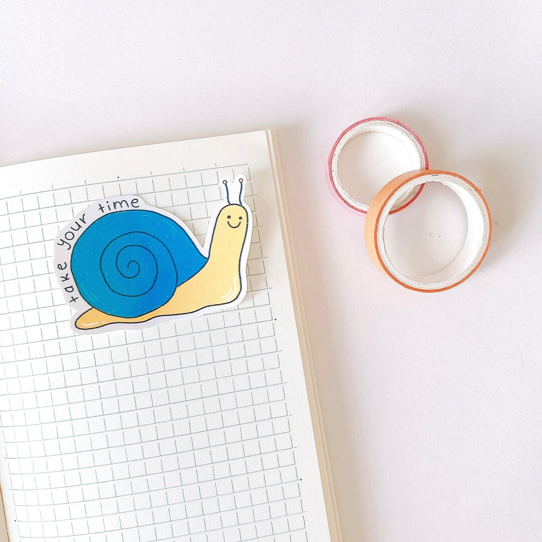 Snail “ Take Your Time” Sticker, Cute Stickers, Die-cut Stickers ...