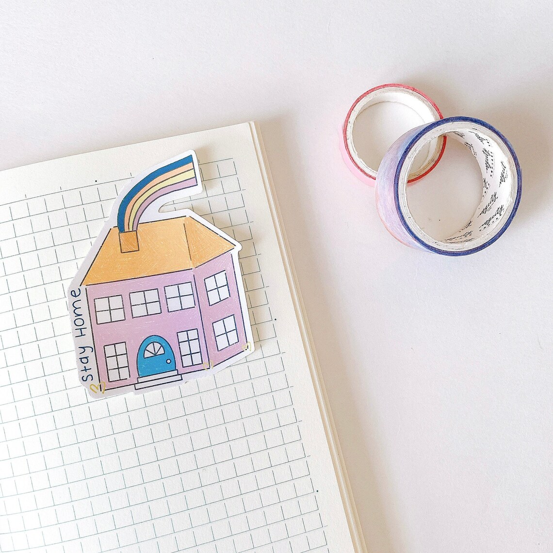 Cute Colorful House stay Home Die Cut Sticker Laptop - Etsy