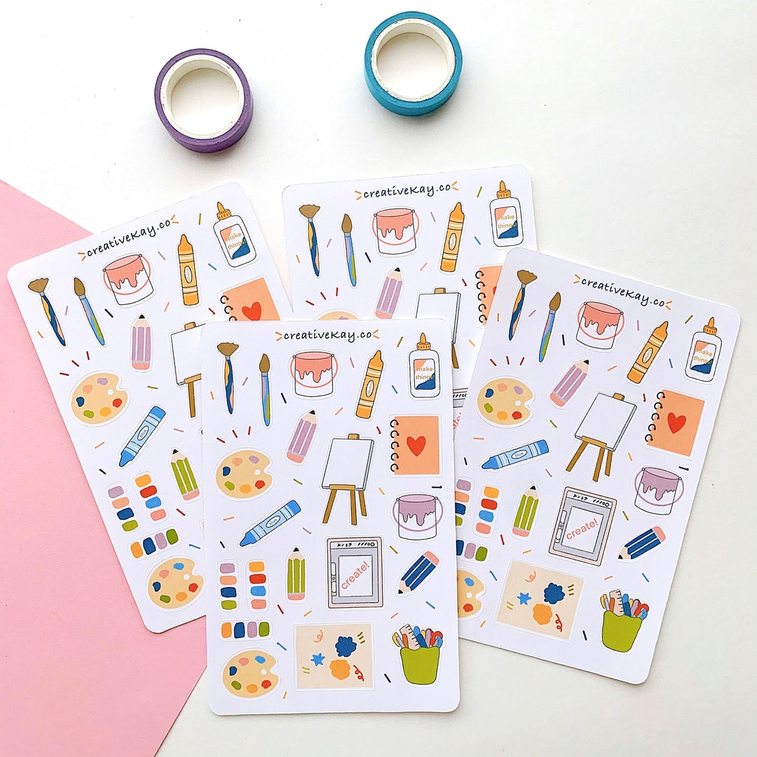 Art Sticker Sheet | Bullet Journal Stickers, Planner Stickers ...