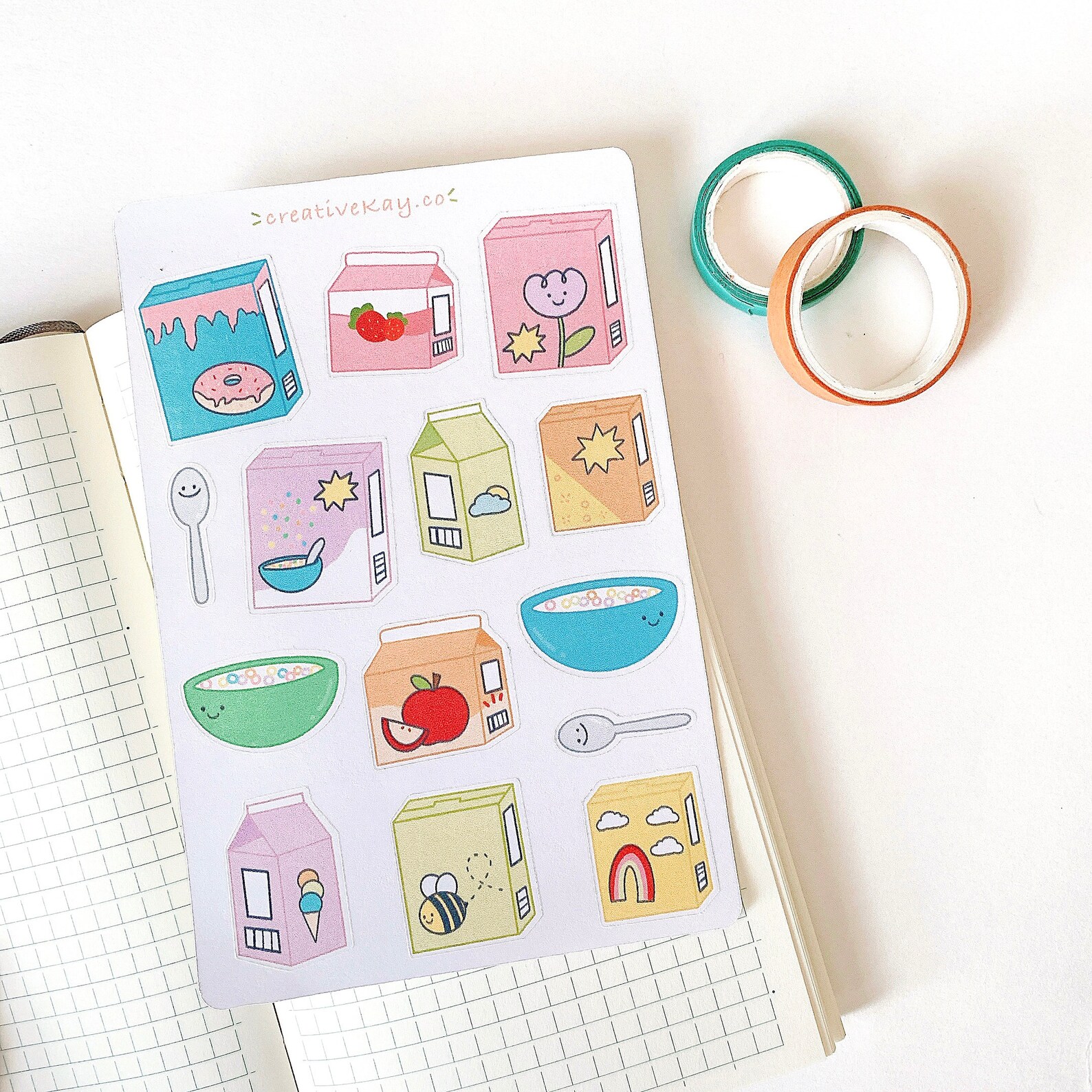 Cereal Sticker Sheet Journal Stickers Planner Stickers Cute | Etsy