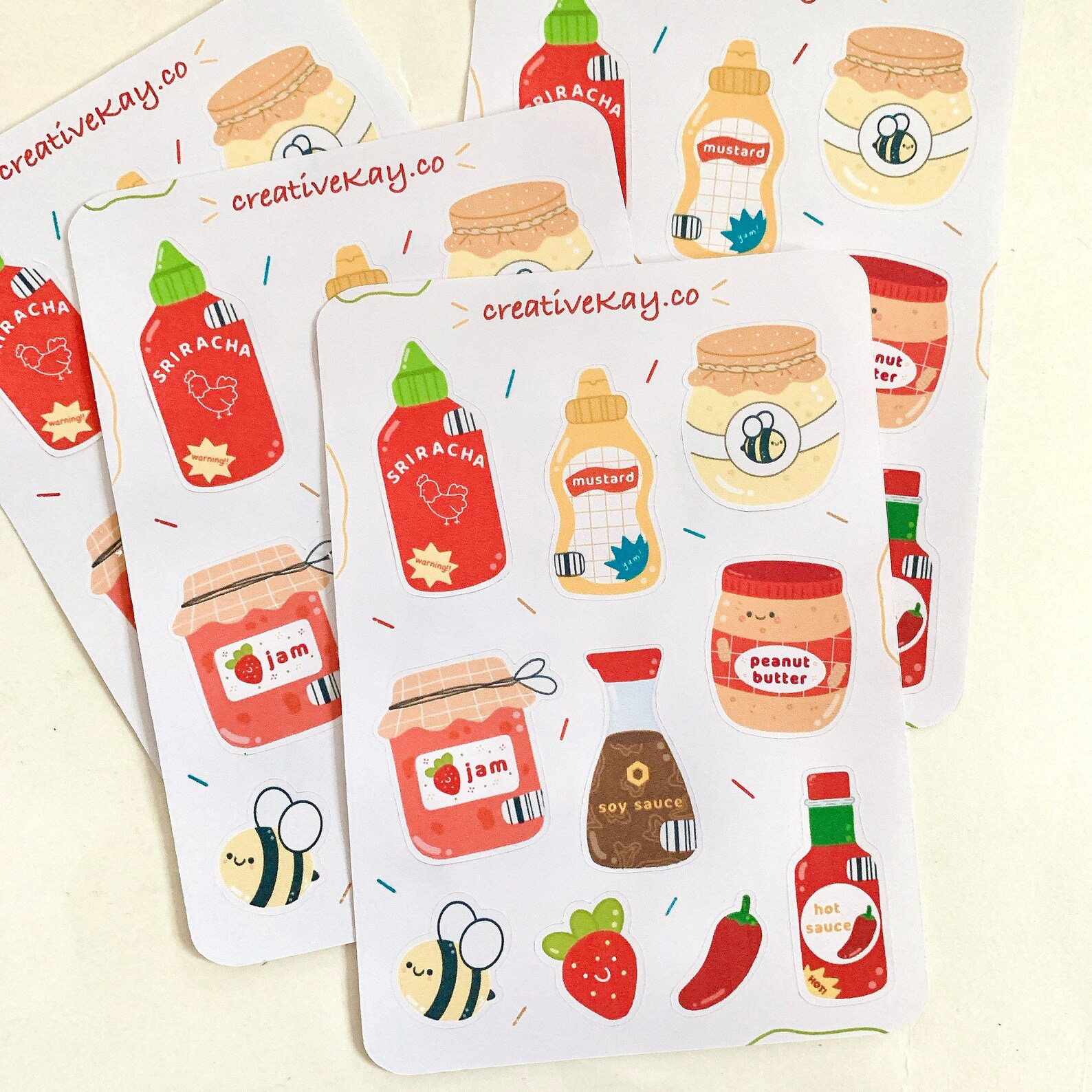 Cute Sauces Sticker Sheet Condiments Stickers Journal - Etsy