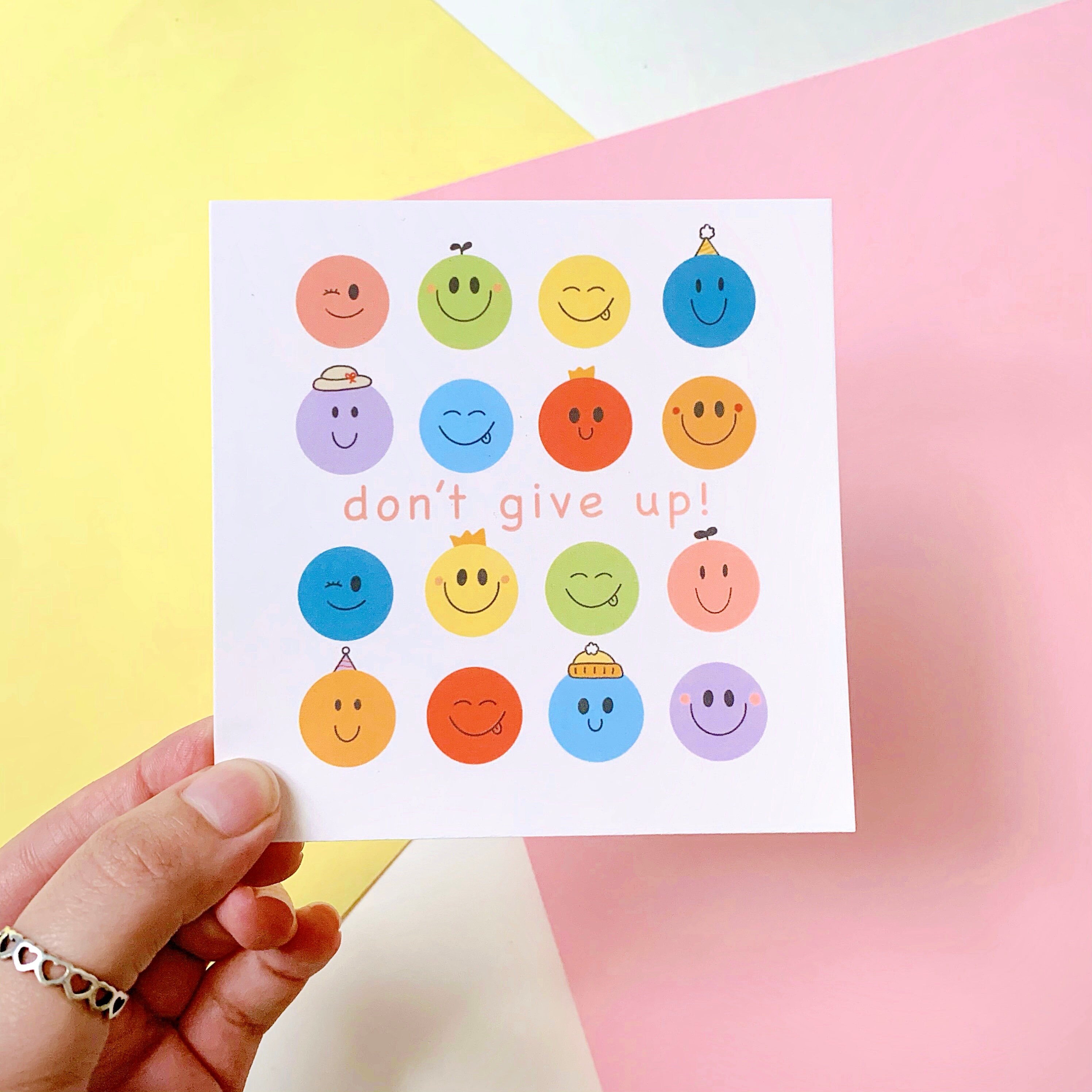 Happy Face Dont Give Up Art Print Wall Art Office Decor | Etsy