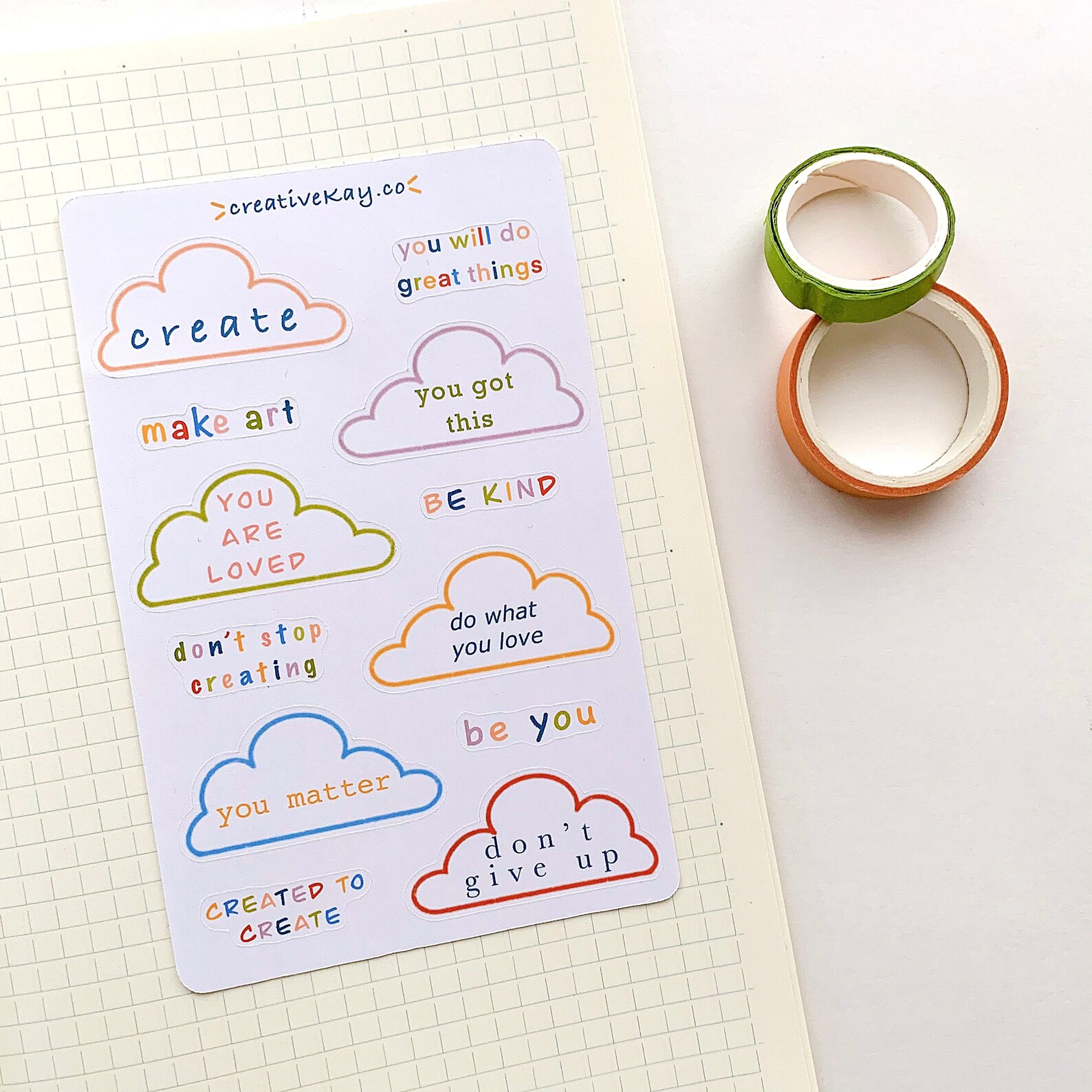 Motivational Words Sticker Sheet Journal Stickers Planner | Etsy