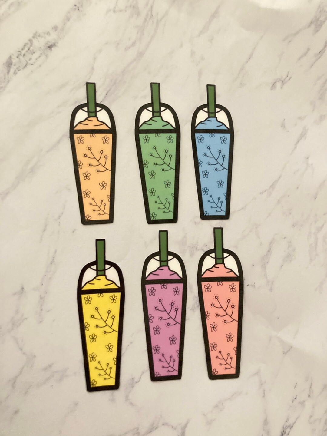 Aesthetic Sticker | Frappe | Pastel | Flower Design | Phone & Laptop ...