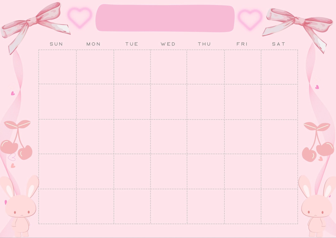 Digital Calendar Pink Pastel Coquette Stationary Planner - Etsy