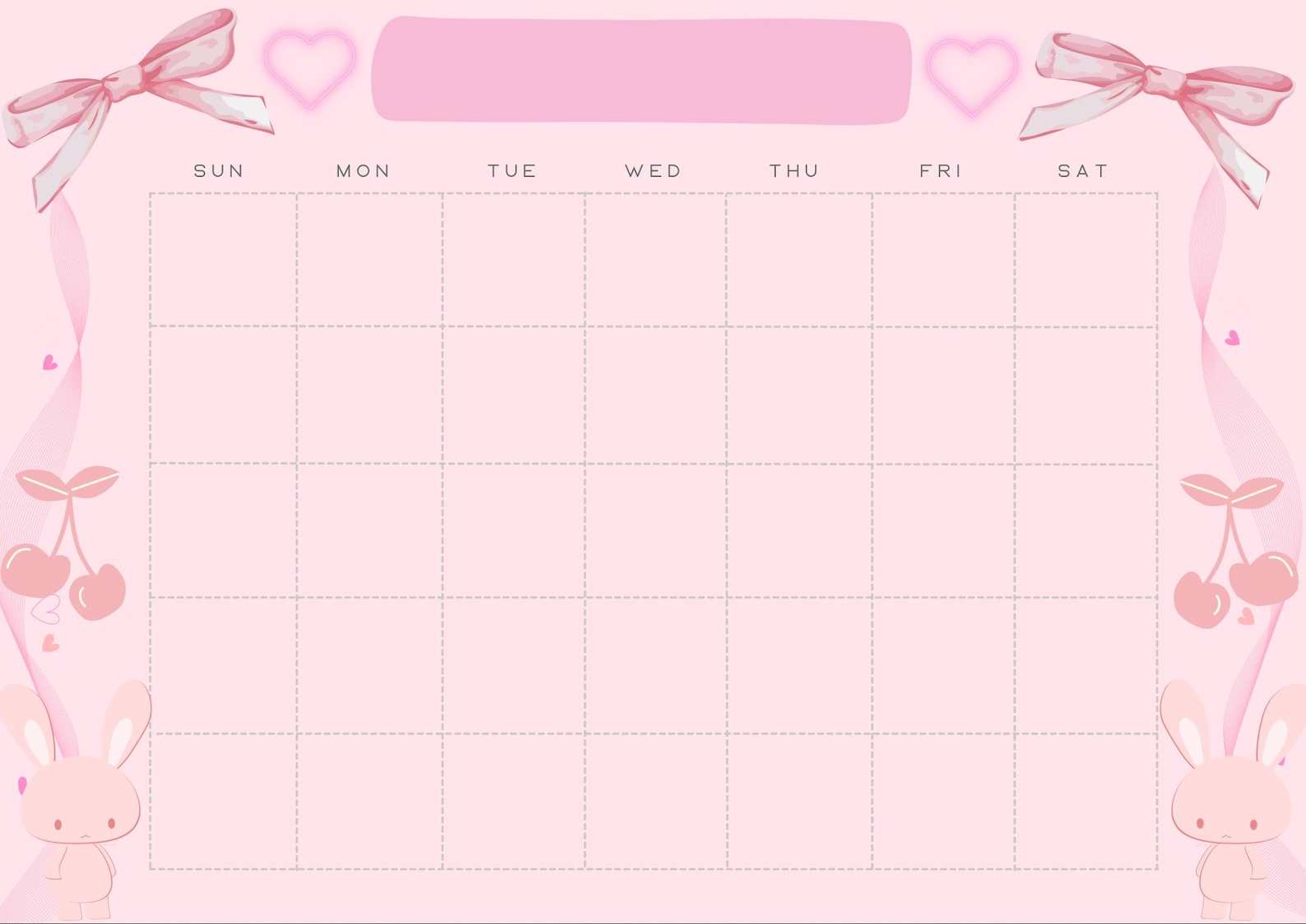 Digital Calendar Pink Pastel Coquette Stationary Planner - Etsy