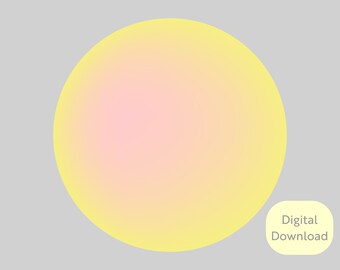 Gradient Glow Circle Room Decor Lighting Modern Kendall | Etsy