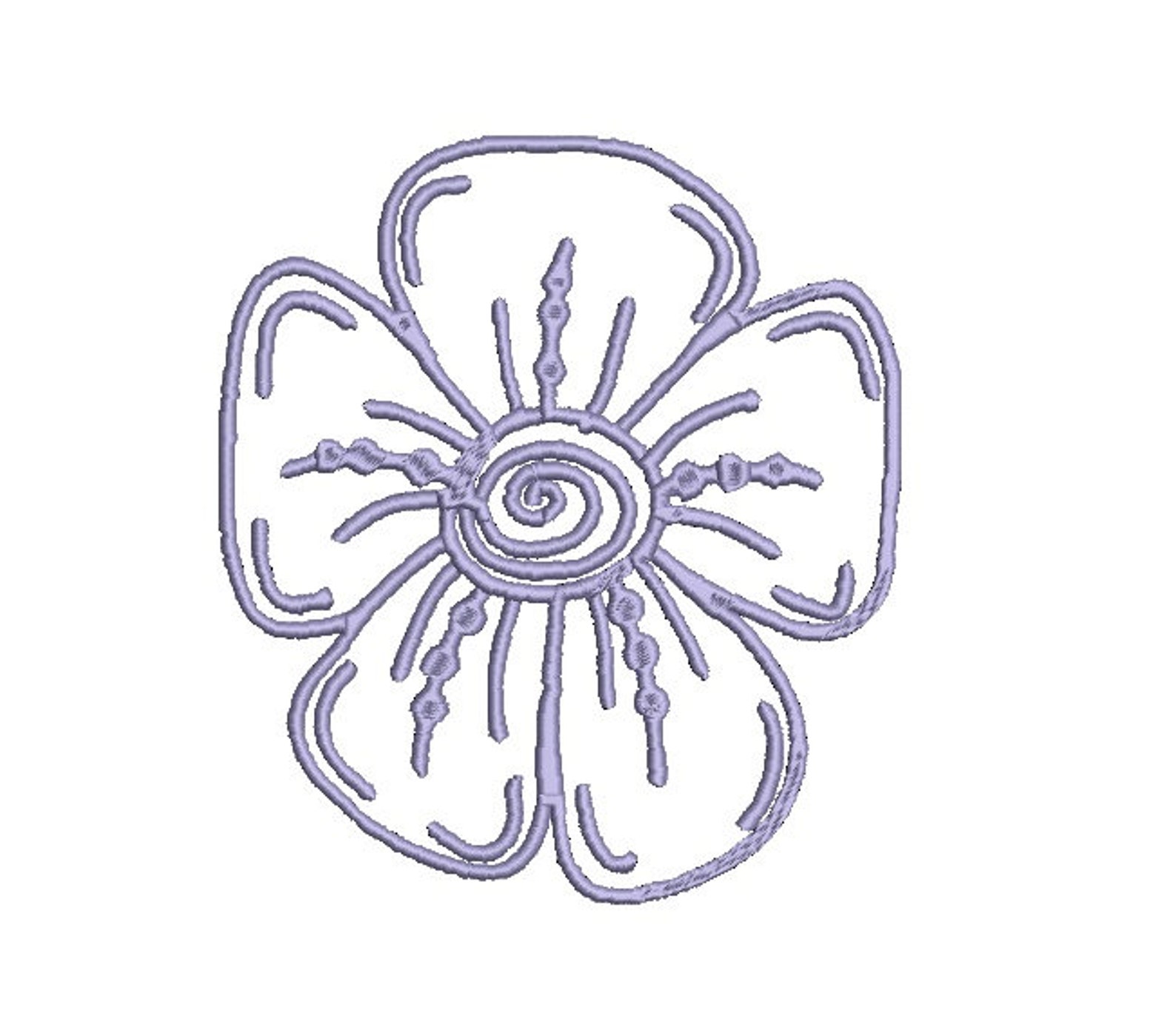Digital Download Machine Embroidery Flower Outline Design-10 | Etsy