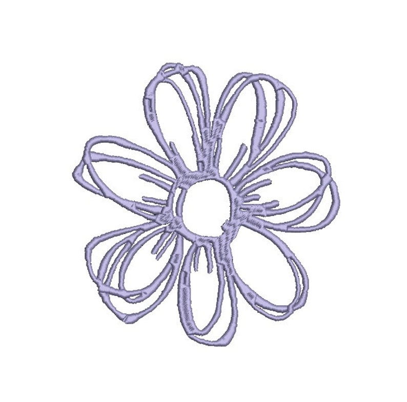 Digital Download Machine Embroidery Flower Outline Design-13 | Etsy