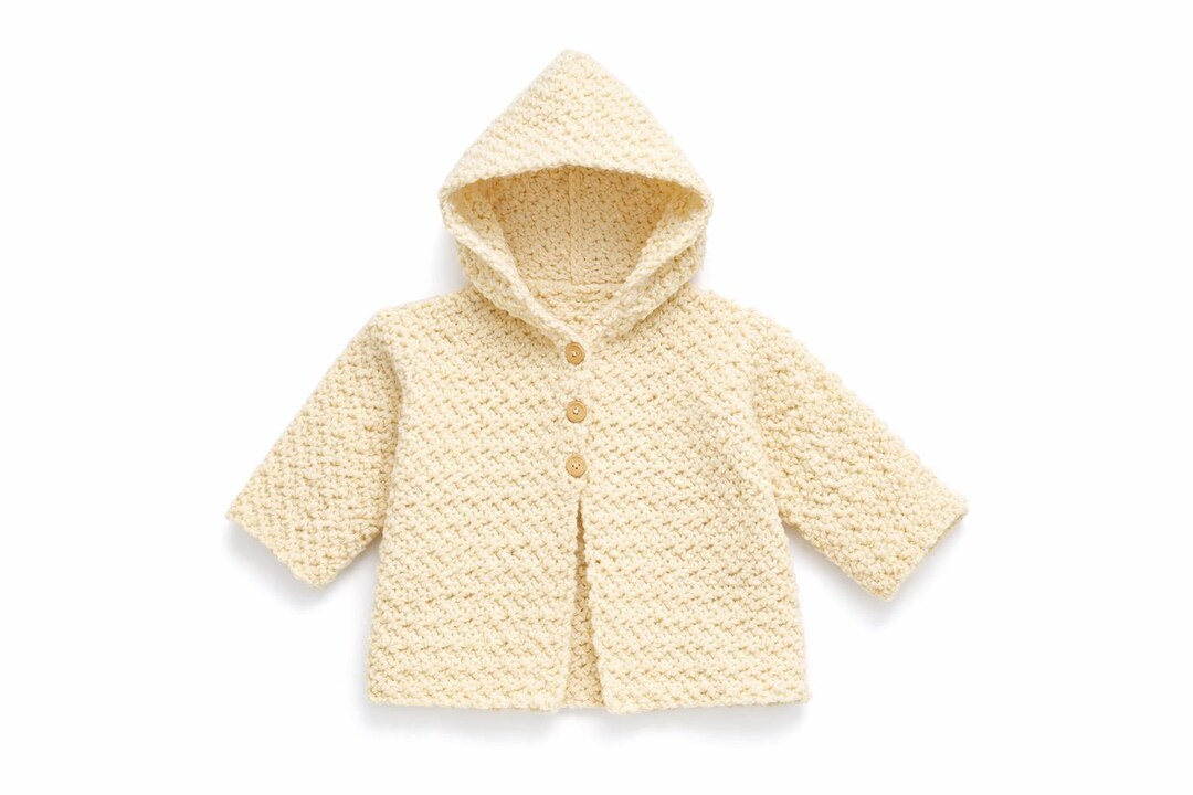 Hooded Baby Jacket Crochet Pattern Easy DIY PDF Sizes 6 to 24 Months - Etsy