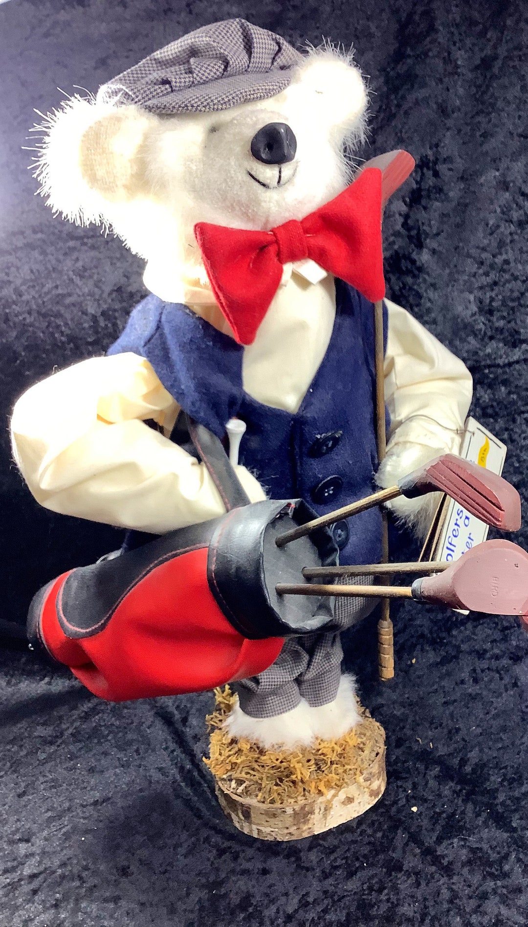 Collectable Golfer Bear Figure Handmade the Tender Art Collection 15 ...