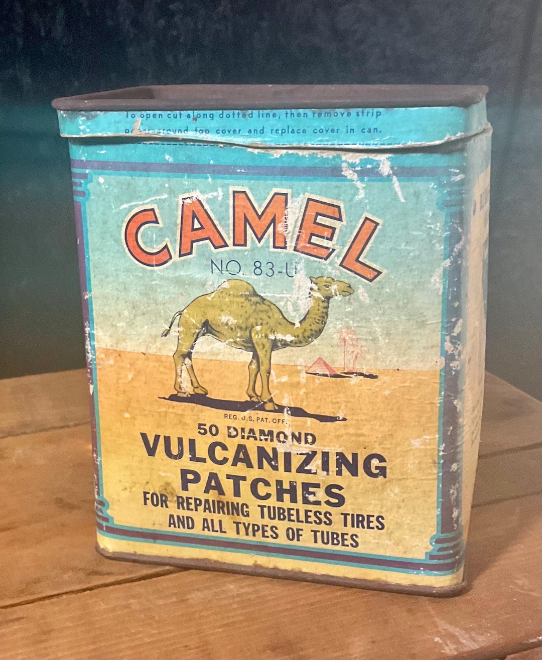 Vintage Camel Universal Vulcanizing Patch Units Advertising Tin ...