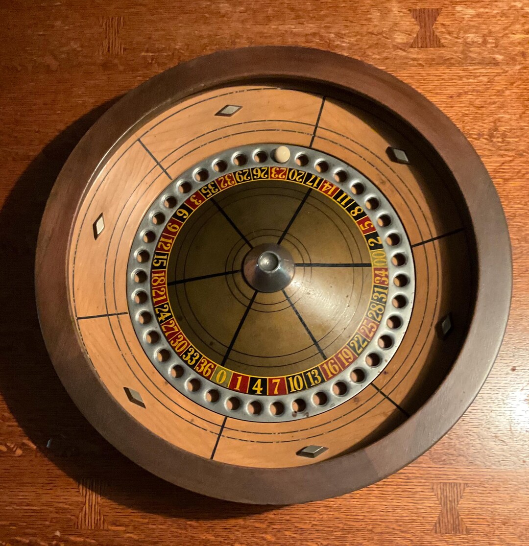Vintage Wood Roulette Wheel Vintage Casino - Etsy