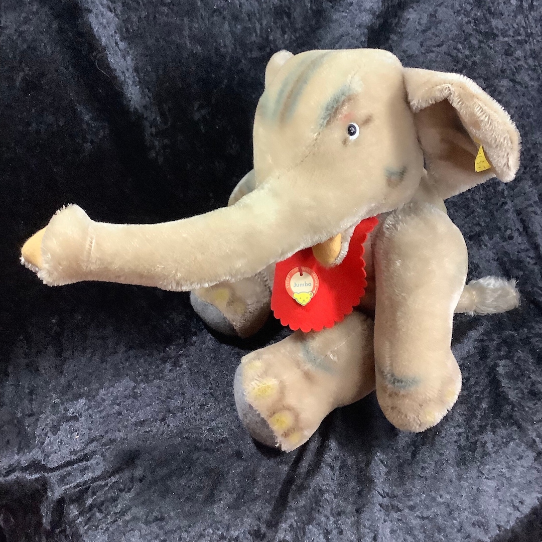 Vintage Steiff Jointed Mohair Jumbo the Elephant Vintage Steiff Made in ...