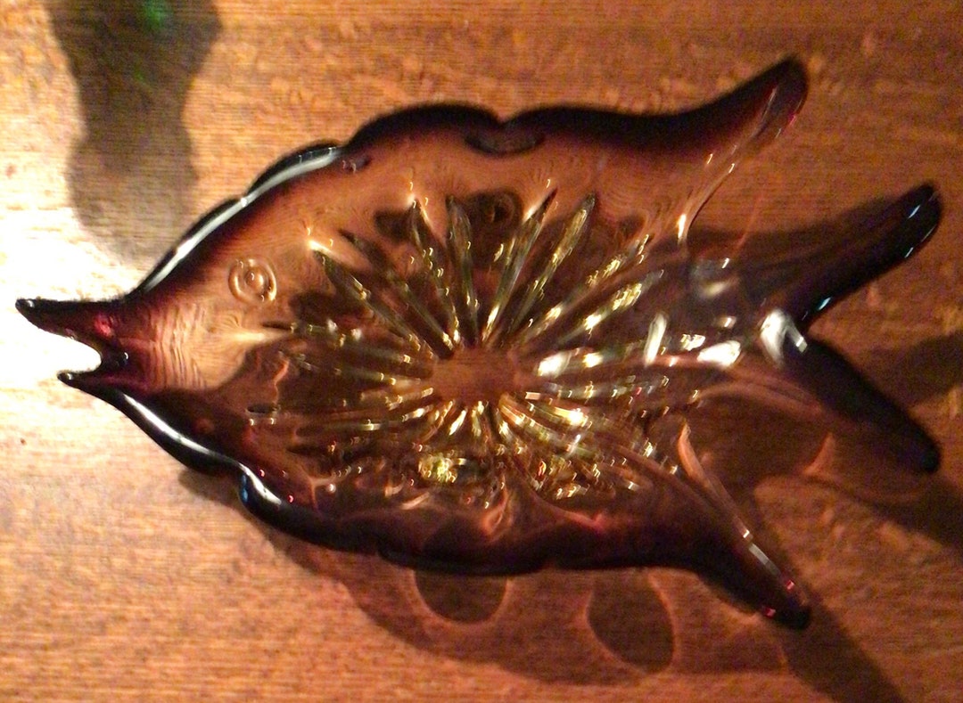 Vintage Hand Blown Murano Glass Fish Dish - Italian Glass - Beach Decor ...